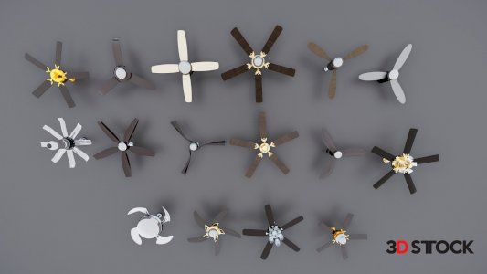 Animated ceiling fans - 3D Stock : 3D Models for Professionals