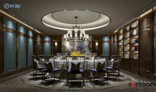 dinner table 3d max - 3D Stock : 3D Models for Professionals