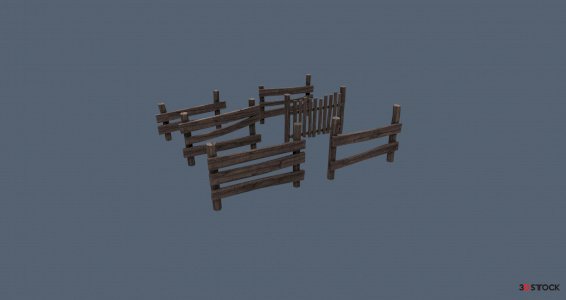 Fence and gate - 3D Stock : 3D Models for Professionals