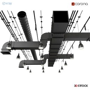 industrial ceiling 3d model - 3D Stock : 3D Models for Professionals