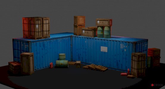 Box's and Container's - 3D Stock : 3D Models for Professionals