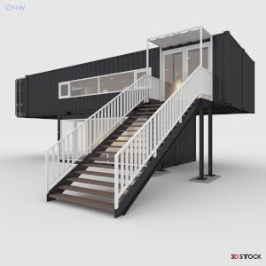 3D Model Container House 2 - 3D Stock : 3D Models for Professionals