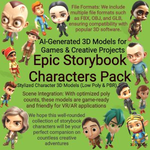 Epic Storybook Characters Pack - 3D Stock : 3D Models for Professionals